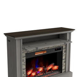 ChimneyFree Huxley 52" Antique Gray Wall Mantel Electric Fireplace at ...