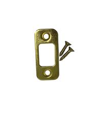 Tru-Bolt® Polished Brass Deadbolt Strike Plate with Rounded Corners at ...
