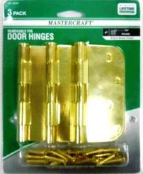 Mastercraft® 4" Bright Brass Door Hinges - 3 Pack at Menards®