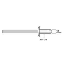 Grip Fast® 1/8" x 1/8" Aluminum Pop Rivet - 25 count at Menards®