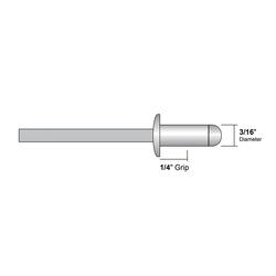 Grip Fast® 3/16" x 1/4" Aluminum Pop Rivet - 15 Count at Menards®