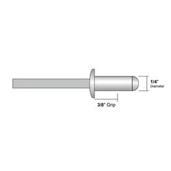 Grip Fast® 1/4" x 3/8" Steel Pop Rivet - 100 Count at Menards®