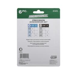 Masterforce® Precision Slotted & Phillips Screwdriver Set - 6 Piece at ...