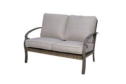 Backyard Creations® Harden Hills Brown Patio Loveseat with Beige ...