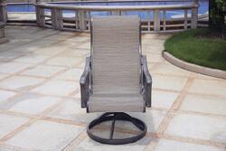 Backyard Creations® Rockport Gray Swivel Rocker Dining Patio Chair Set ...