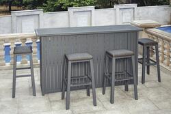 Backyard Creations® Galloway Gray 5-Piece Patio Bar Dining Set with ...
