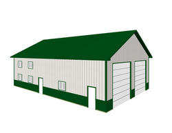 40'W x 60'L x 16.5'H Specialty Garage Post Frame Building Material List ...