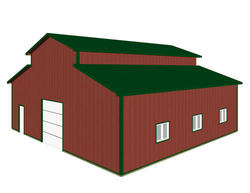 20'W x 40'L x 19' 4"H Monitor Post Frame Building with 2 - 12' Leans ...