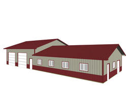 40'W x 40'L x 12'H Garage Post Frame Building with 32'W x 32'L x 8'H ...