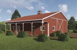 Appleton Post Frame Building 36'W x 45'L x 12'H with 6' Open Lean ...