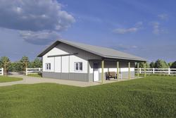 Bridgeport Post Frame Building 30'W x 36'L x 10'H with 6' Open Lean ...