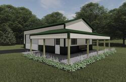 24'W x 36'L x 11'H Agricultural Post Frame Building with 9' Porch ...