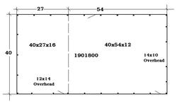 40'W x 54'L x 12'H Agricultural Post Frame Building Tie-In Building ...