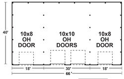 30'W x 40'L x 20'H Monitor Post Frame Building with 2 - 18' Leans ...