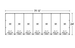 24'W x 71'5"L x 8'H Mini Warehouse Post Frame Building Material List at ...