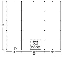 20'W x 40'L x 19' 4"H Monitor Post Frame Building with 2 - 12' Leans ...