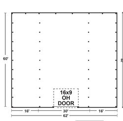 30'W x 60'L x 20'H Monitor Post Frame Building with 2 - 16' Leans ...
