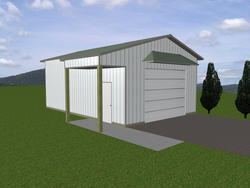 20'W x 30'L x 10.5'H Agricultural Post Frame Building with 5' Lean ...