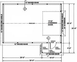 20'W x 30'L x 10.5'H Agricultural Post Frame Building with 5' Lean ...