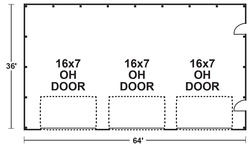36'W x 64'L x 9'4"H Garage Post Frame Building Material List at Menards®