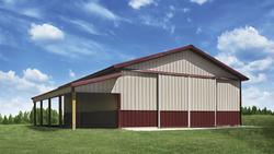 Rhinelander Post Frame Building 30'W x 36'L x 14'H with 10' Open Lean ...