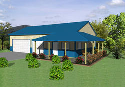 30'W x 50'L x 11'H Agricultural Post Frame Building with 8' Porch ...