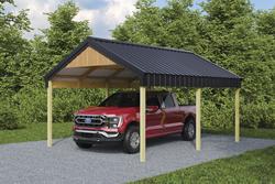 14'W x 18'L x 8'H Black/Natural Cedar Pro-Port™ Embedded Posts with ...