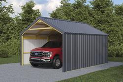 14'W x 18'L x 8'H Partially Enclosed Pro-Port™ Embedded Posts Material ...