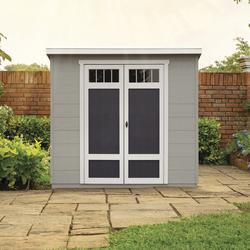 Highland 8 x 6 Wood Outdoor Storage Shed with Floor Materials List at ...