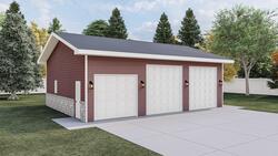 Wesley 3-Car Garage 28' x 36' x 12' Material List at Menards®