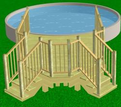 10' x 16' Attached Pool Deck with Two Stairs Material List at Menards®
