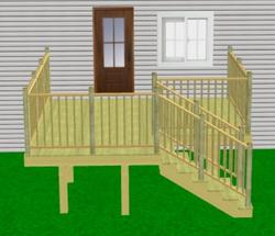 14' x 14' Attached Single Level Deck Material List at Menards®