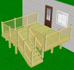 14' x 14' Attached Single Level Deck Material List at Menards®