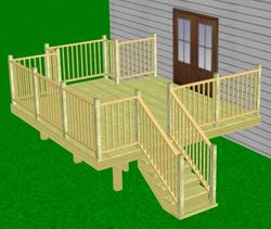 14' x 14' Attached Deck with Grill Bump-Out Material List at Menards®