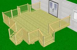 20' x 20' Attached Deck with Grill Bump-Out Material List at Menards®