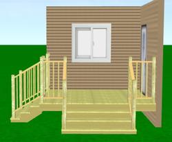 10' x 10' Attached Single Level Deck with Two Stairs Material List at ...
