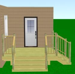 10' x 10' Attached Single Level Deck with Two Stairs Material List at ...