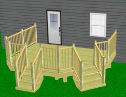 16' x 12' Attached Angled Deck Material List at Menards®