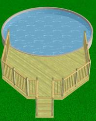 16' x 16' Attached Pool Deck with Angled Stairs Material List at Menards®