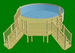 16' x 16' Freestanding Pool Deck with Two Stairs Material List at Menards®