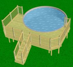 20' x 12' Freestanding Pool Deck with Angled Corners Material List at ...