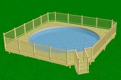 28' x 30' Freestanding Pool Deck with Angled Stairs Material List at ...