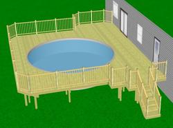 40' x 30' Attached Pool Deck with Grill Bump-Out Material List at Menards®