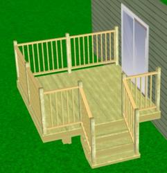 10' x 10' Attached Single Level Deck Material List at Menards®