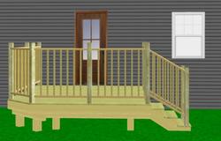 10' x 12' Attached Single Level Deck with Angled Corner Material List ...
