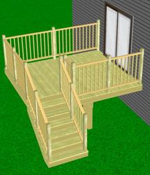 10' x 12' Attached Single Level Deck Material List at Menards®
