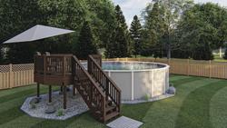 10' x 9'6" Palisade Pool Deck for a 15' Pool Material List at Menards®