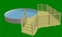 12' x 16' Pool Deck with Angled Stairs Material List at Menards®