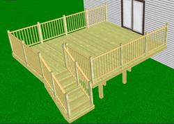 16' x 20' Attached Single Level Deck Material List at Menards®