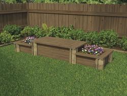 9' 10" x 2' 9-1/4" AC2® CedarTone Premium Pressure Treated Garden Bench ...